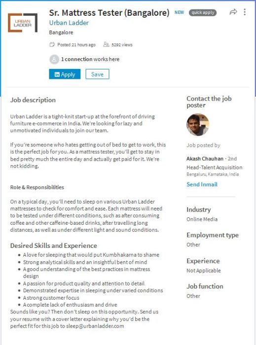 Sr. Mattress Tester at Urban Ladder – Tech Talk