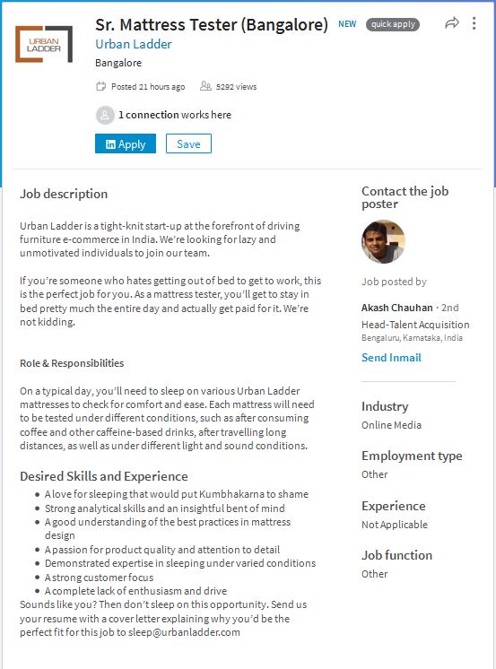 Sr. Mattress Tester at Urban Ladder – Tech Talk